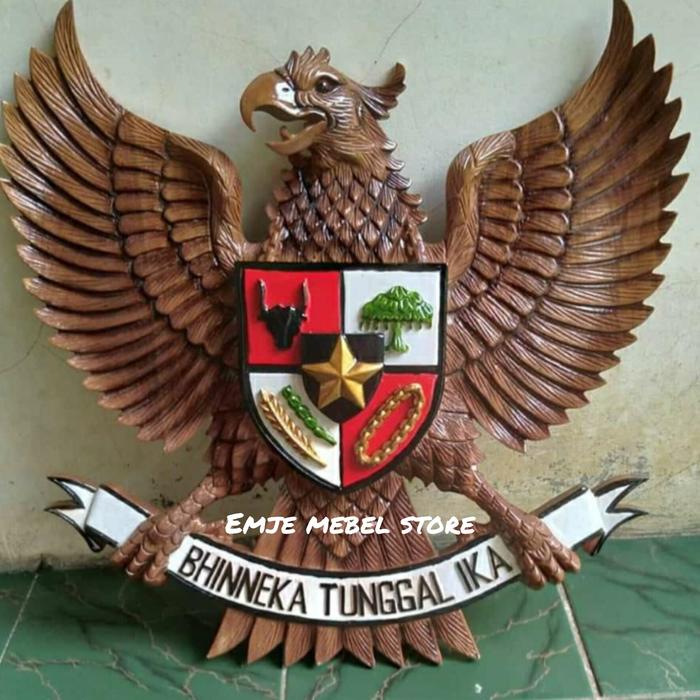 Jual lambang garuda jati hiasan dinding kayu pajangan ukir nasionalis ...