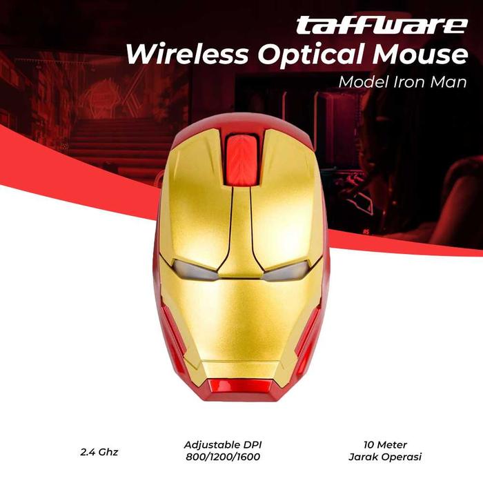 Jual Mouse Wireless Optical Komputer Laptop Unik Karakter Avenger Iron ...