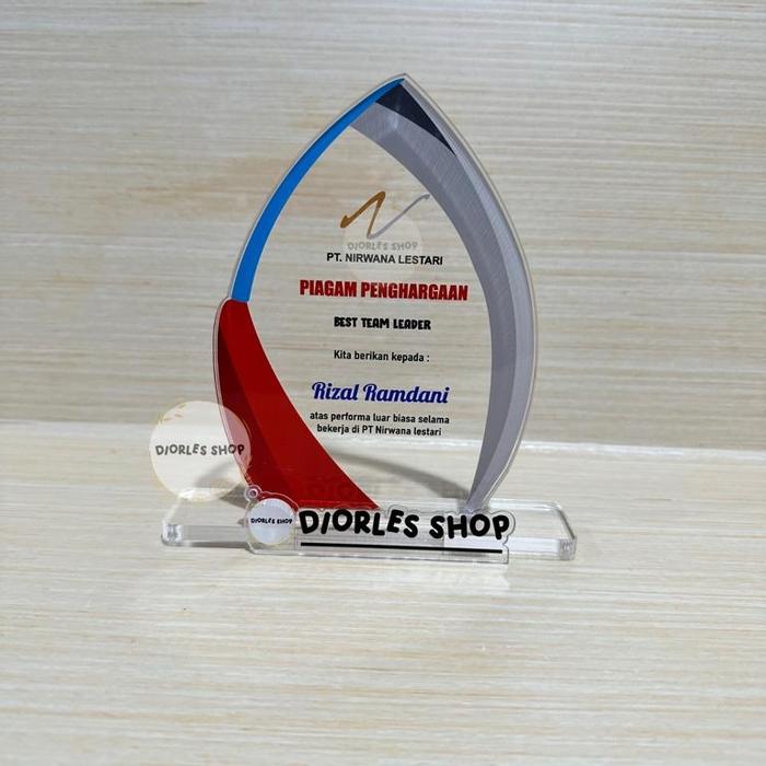 Jual plakat akrilik custom/piagam penghargaan/ucapan terima kasih/award ...
