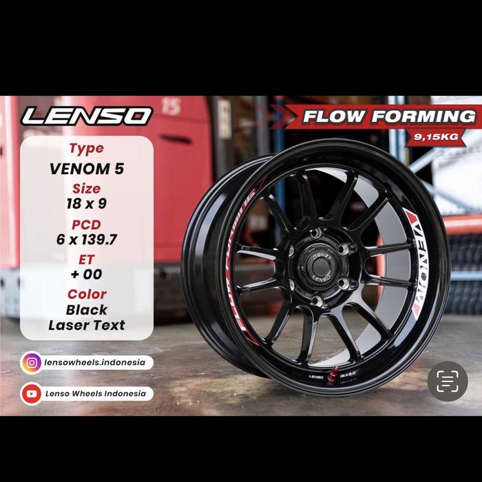 Jual Lenso VENOM 5 R18 Pajero / Fortuner - BLACK GLOSSY - Kota Surabaya ...