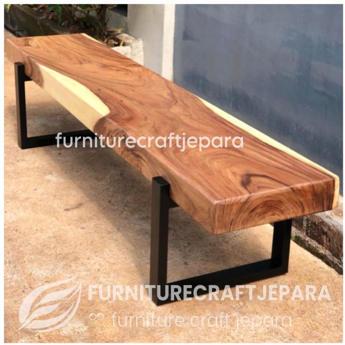 Jual BANGKU KAYU PANJANG BENCH 2 METER TEBAL 10 CM KAKI BESI TREMBESI ...