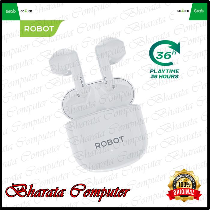 Jual Robot Earphone Headset Airbuds T60 TWS Half Ear Wireless Bluetooth ...