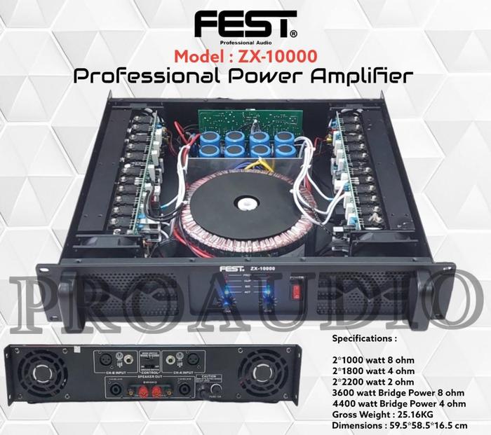 Jual POWER AMPLIFIER FEST ZX 10000 ZX10000 ZX-10000 1000 WATT 2 CHANNEL ...