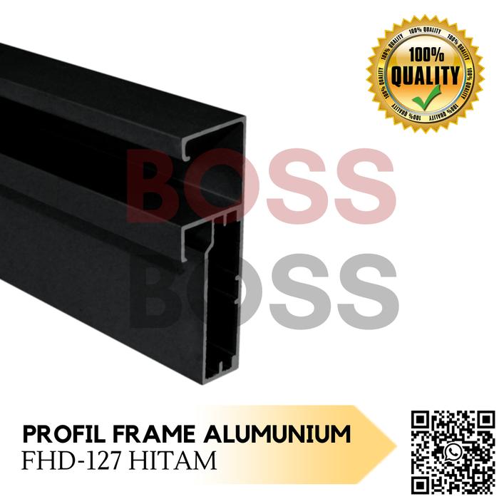 Jual FRAME PROFIL ALUMUNIUM FHD 127 HITAM HANDLE KACA PINTU LEMARI ...