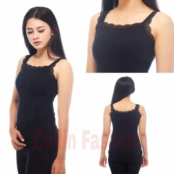Jual Tanktop Renda Premium / Tank Top Wanita Renda - Hitam, XL ...