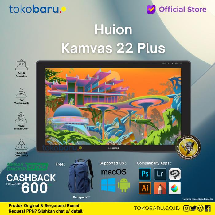 Promo Huion Kamvas 22 Plus GS2202- Garansi Resmi 1 Tahun Cicil 0% 3x ...
