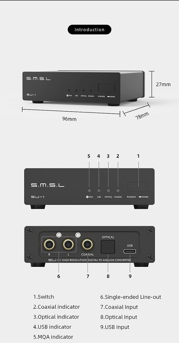 Jual Smsl S.m.s.l Su1 Su 1 Hi-res Mqa Ak4493s Audio Decoder Dac Di ...
