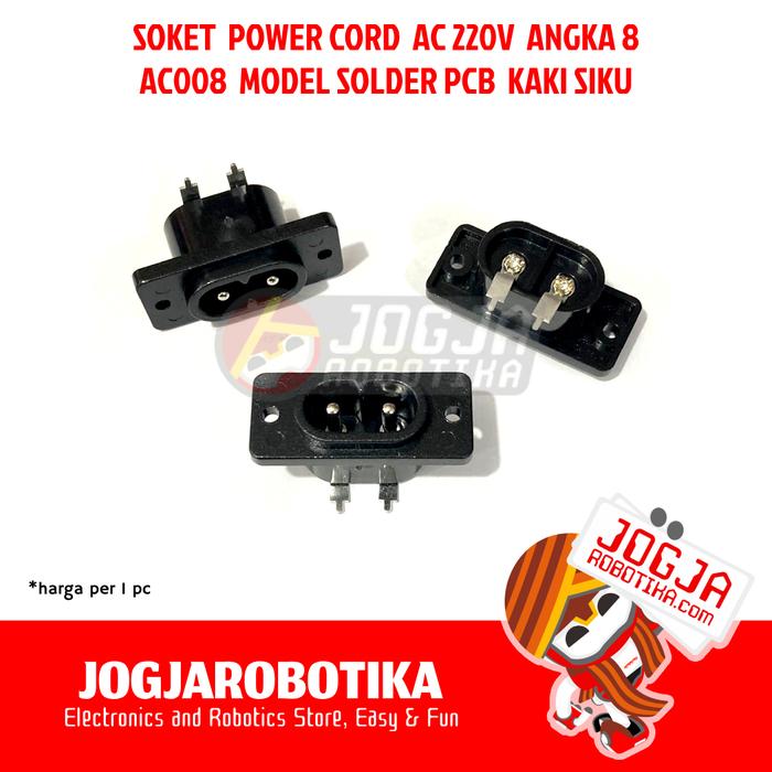 Jual AC-008 Socket Soket AC Angka 8 Female Siku PCB Konektor Kabel Power - Kab. Sleman ...