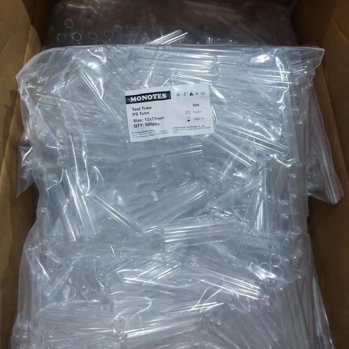 Jual Tebung Reaksi plastik 12x75 mm 5ml monotes isi 500 pcs l test tube ...