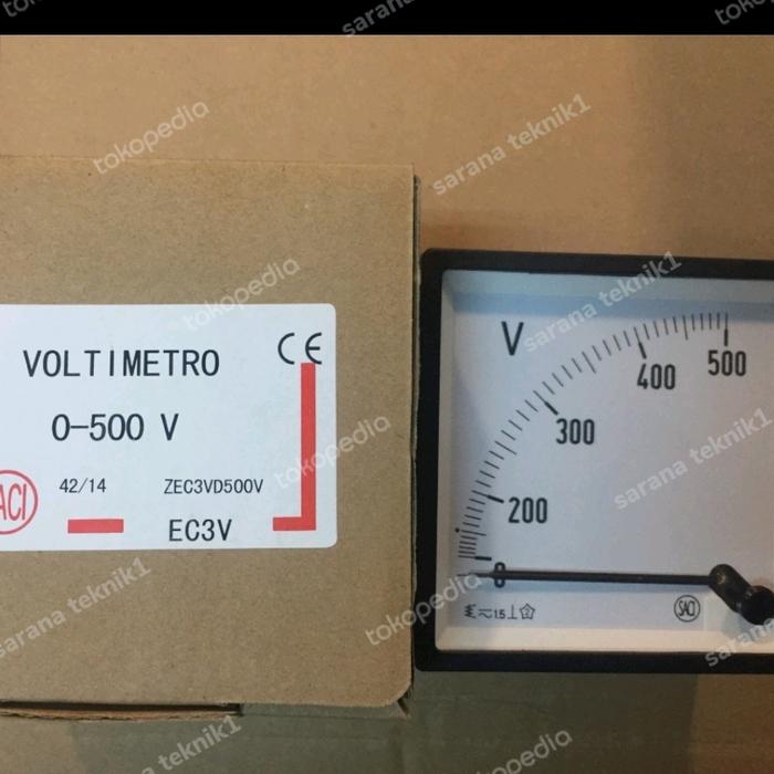 Jual SACI EC3V Saci Voltmeter Analog 0-500V Ukuran 96x96 Voltimetro ...