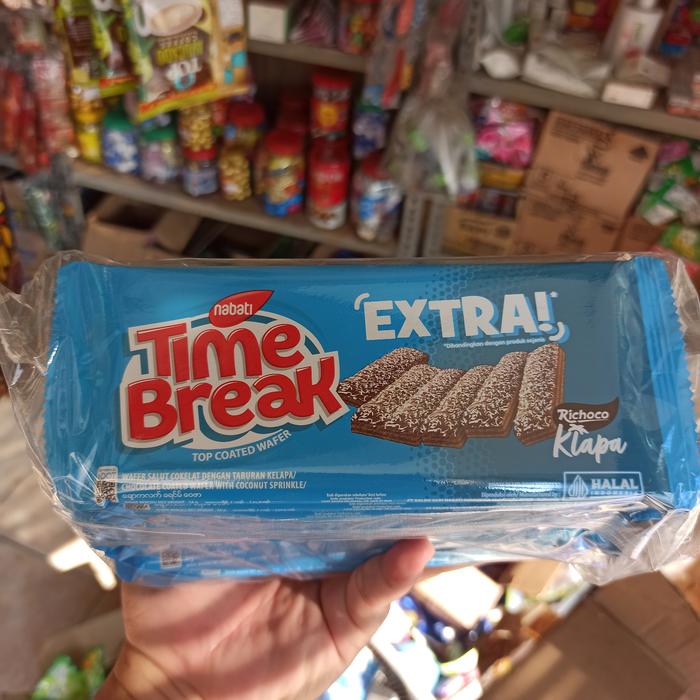 Jual Time Break Richoco Top Coated Wafer Salut Cokelat Taburan Kelapa ...