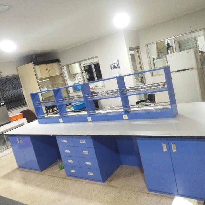 Jual Custome meja lab, laboratorium island bench wall bench meja kantor ...