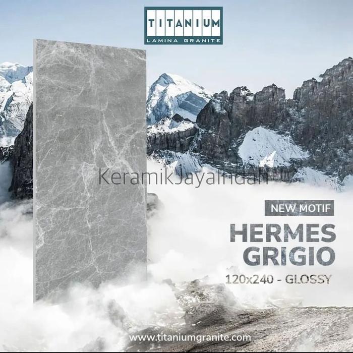Jual TITANIUM LAMINA GRANITE HERMES GRIGIO 120 x 240 GLOSSY GRANITE TILE - Kota Surabaya ...