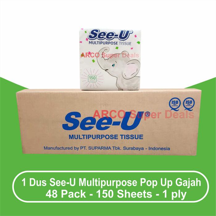 Promo 1 DUS Tissue See-U Multipurpose Pop Up Gajah Series - isi 48 pack ...