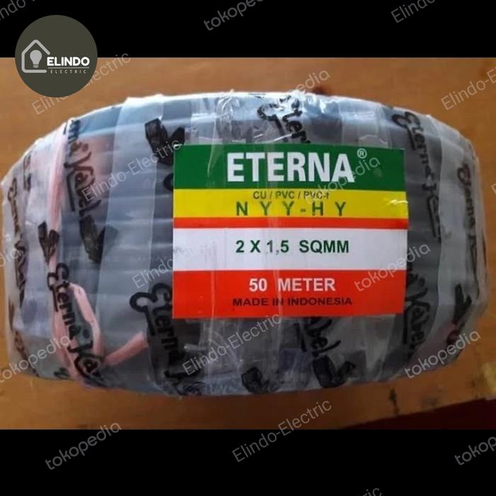 Jual KABEL LISTRIK NYYHY ETERNA 2X1.5 @50M HITAM SERABUT - Jakarta Pusat - Elindo-Electric ...
