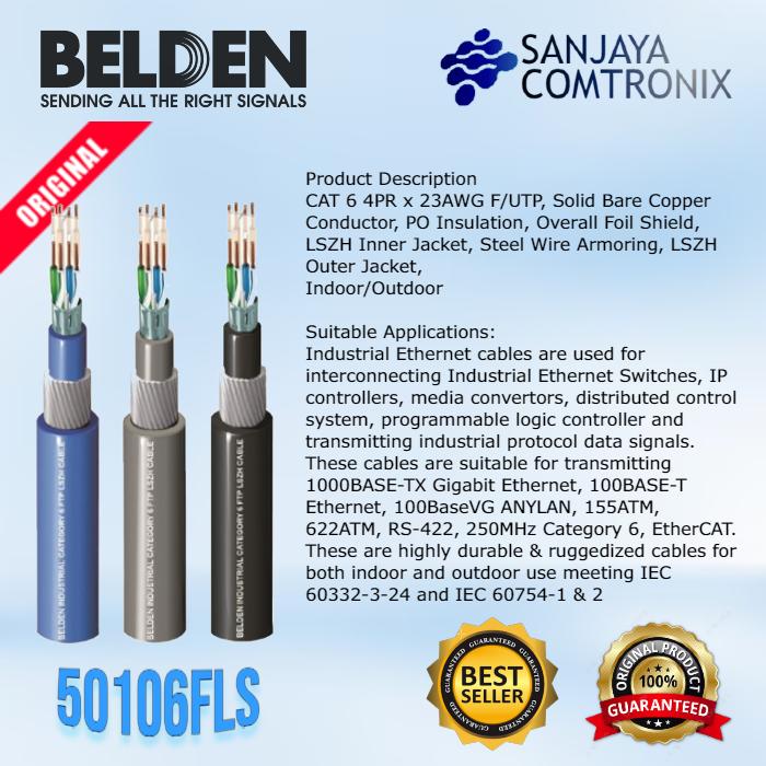 Jual BELDEN 50106FLS Kabel UTP/FTP Cat.6 Armored Industrial LSZH ...