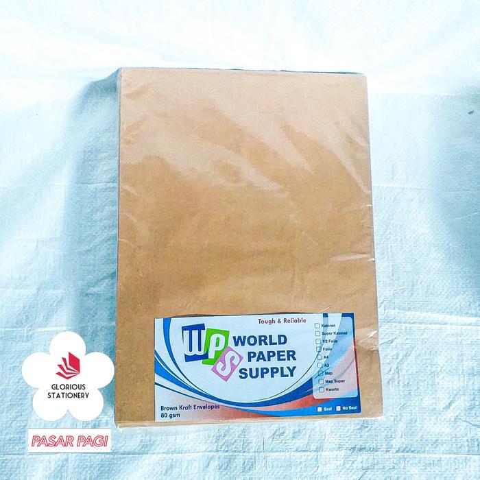 Jual Amplop Coklat Polos Map (27.5 x 37.5 cm) - WPS - 1 pak - Jakarta ...