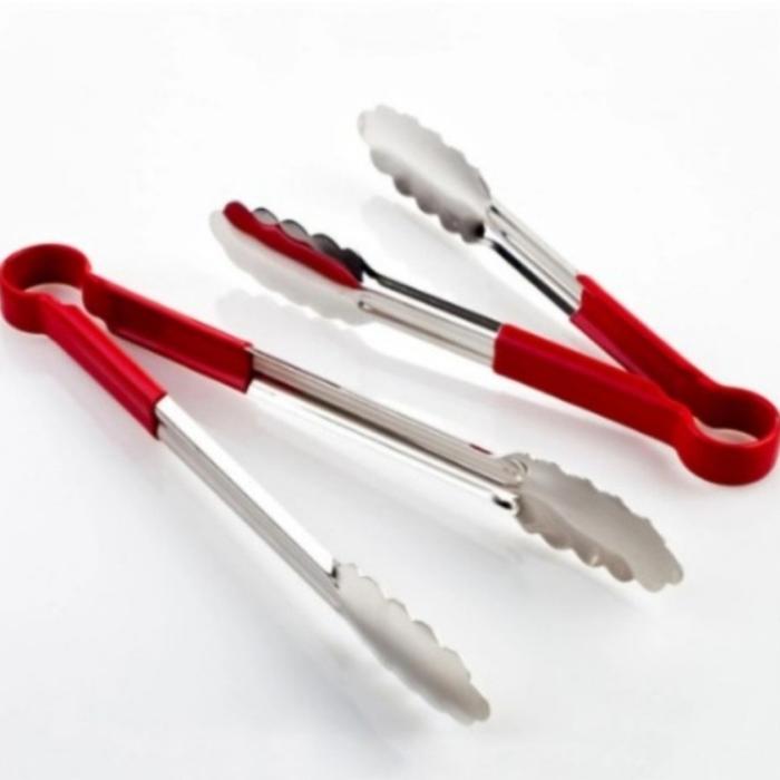Jual Tongs Stainless Handle Merah / Capitan Makanan Stainless Steel ...