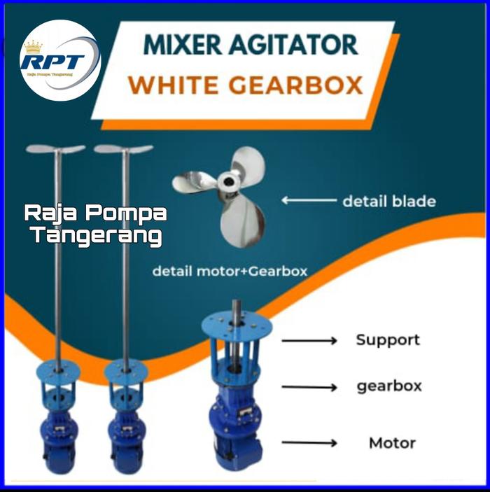 Jual Mixer agitator kimia SS304 1,5KW 2HP 380V 4P Satu Set With Gear ...