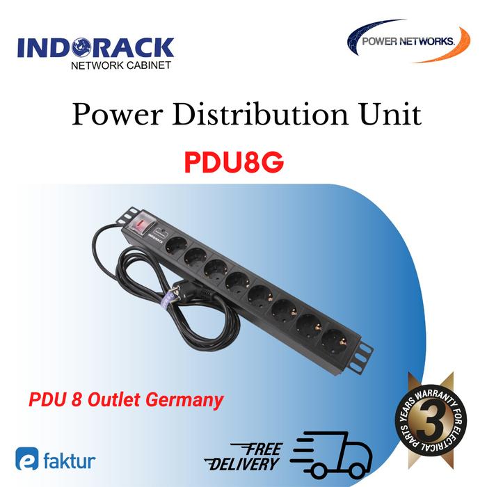 Jual INDORACK PDU8G POWER DISTRIBUTION UNIT STOP KONTAK 8 OUTLET ...