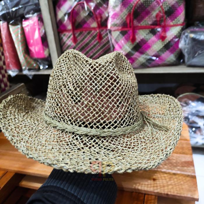 Jual Topi Anyaman Lilit Pandan / Topi Cowboy Jaring Pandan Di Seller ...