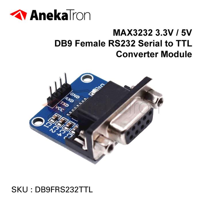 Jual RS232 Serial to TTL Converter Module MAX3232 DB9 Female Connector ...