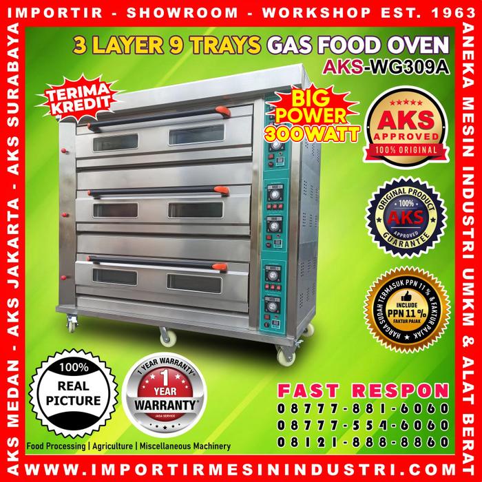 Jual Gas Oven Roti 3 decks 9 trays Pemanggang Roti AKS-WG309A GARANSI ...
