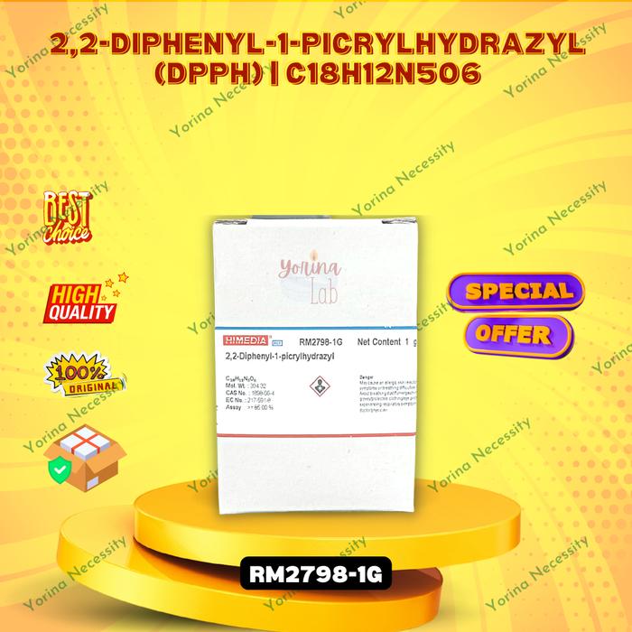 Jual 2,2-Diphenyl-1-picrylhydrazyl (DPPH) | C18H12N5O6, 1 Gram - Kab ...