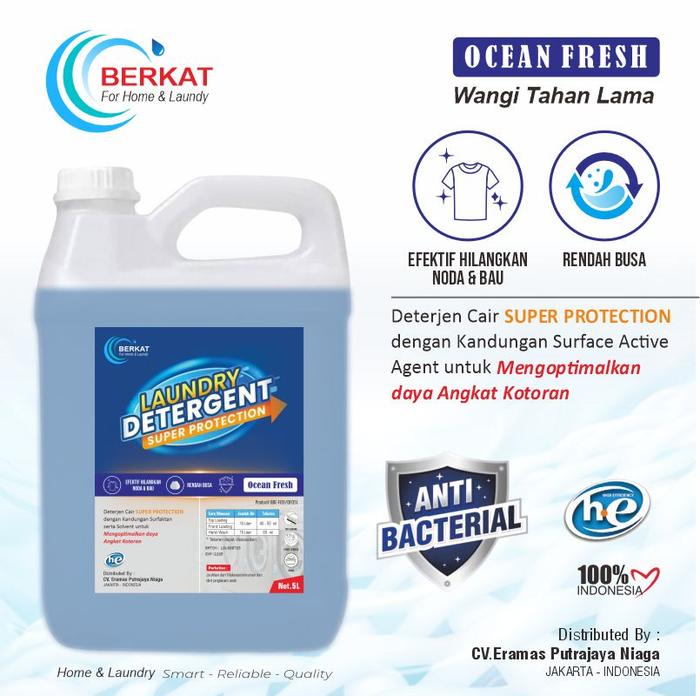 Jual Detergen Cair laundry OCEAN - Berkat - Super Protection Net. 5 Liter - Jakarta Barat ...