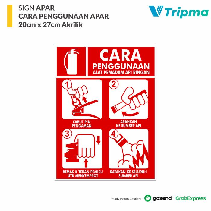 Jual Sign Cara Penggunaan APAR - 20cm x 27cm Akrilik - Kota Bandung ...