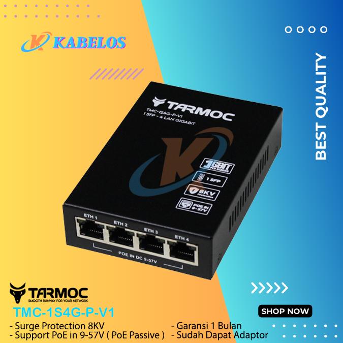 Jual Tarmoc TMC-1S4G-P-V1 | Media Converter 1 SFP - 4 LAN G POE-in (9 ...