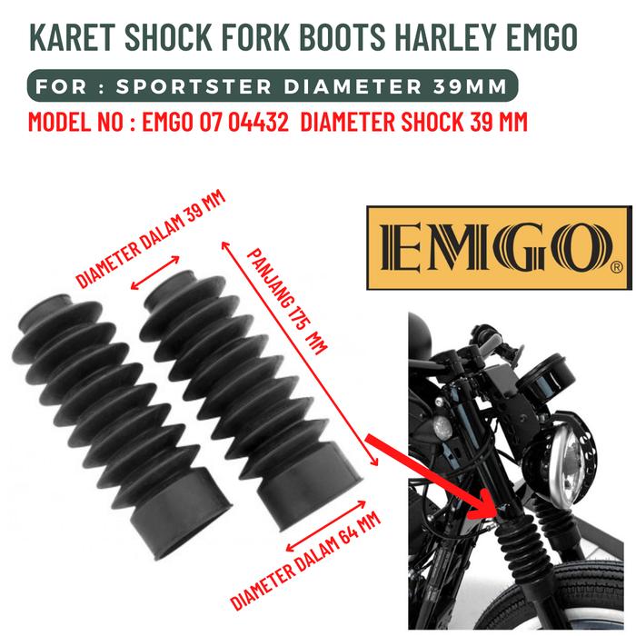 Jual KARET SHOCK FORK BOOTS HARLEY SPORTSTER EMGO 07 04432 DIAMETER 39 ...