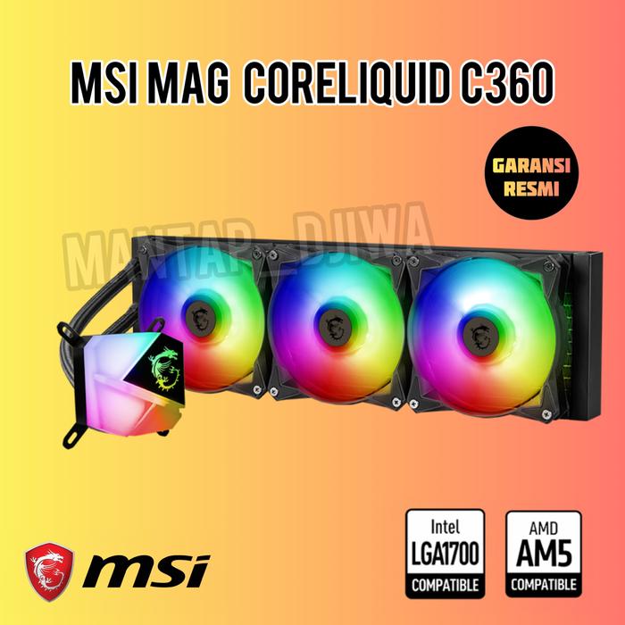 Jual MSI MAG Coreliquid C360 Liquid Cooler LGA 1700 AM5 Socket 360mm ...