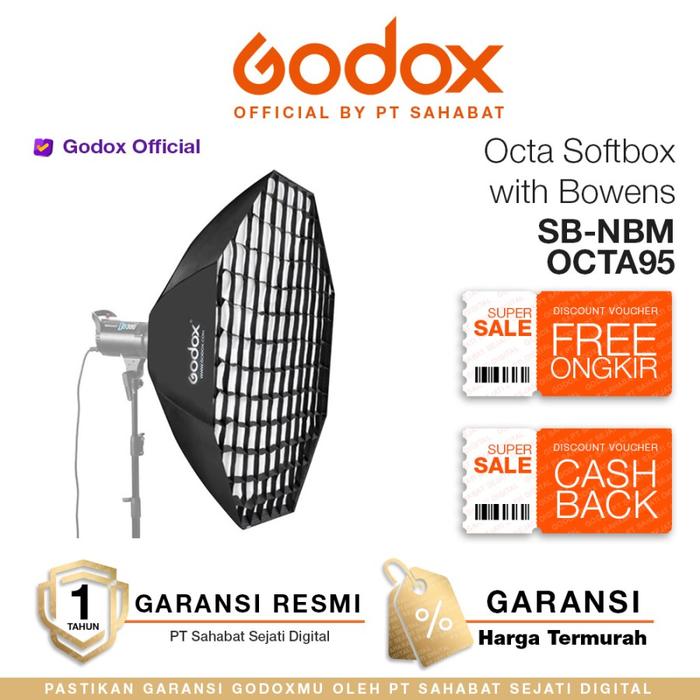 Jual Godox Softbox octa with grid 120cm SB-NBM octa 120 octagonal ...