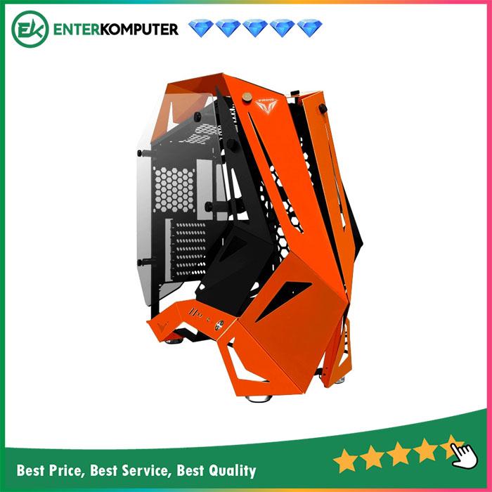 Promo Casing PRIME R-[CS] ORANGE BLACK - ATX ALUMUNIUM GAMING CASE ...