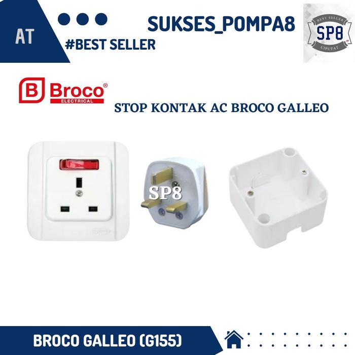 Jual Stop Kontak AC BROCO GALLEO (G155) Putih / Stop Kontak AC Set - Kota Tangerang Selatan ...