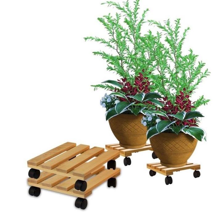 Jual Tatakan Pot Roda/dolly plant/standing pot kayu - Kota Bandung ...