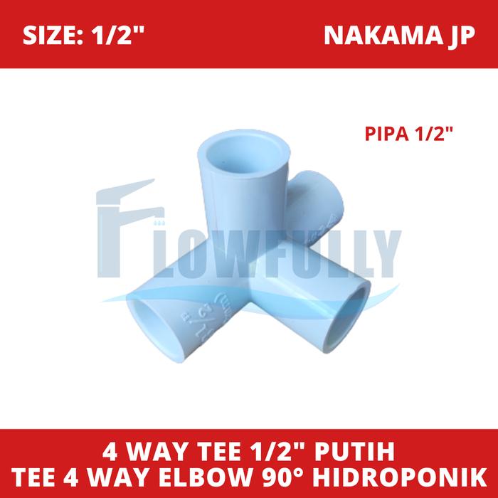 Jual 4 WAY TEE AW 1/2 INCH SCG PVC CROSS TEBAL TEE ELBOW 4 SUDUT 4 ...