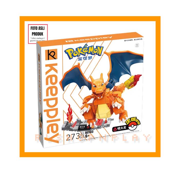 Jual Keeppley Bricks Pokemon Mega Charizard Greninja Charizard ...