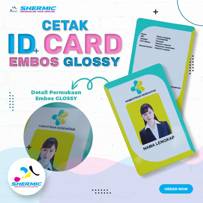 Promo ID CARD NAME TAG Print UV Kementerian Kesehatan - Emboss Glossy ...