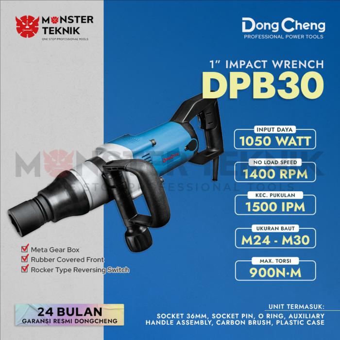 Jual Mesin pembuka baut Dongcheng Impact Wrench 30 mm 1050 watt DPB30 ...