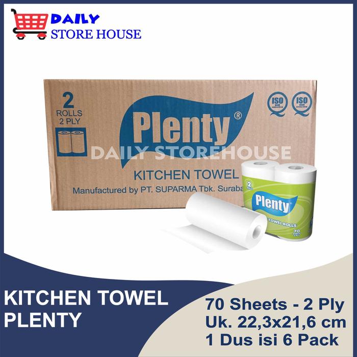 Jual 1 Dus Tissue Plenty Kitchen Towel Rolls Tisu Dapur isi 12 Roll ...