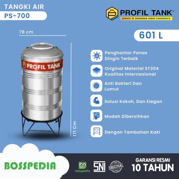 Jual TOREN / TANDON AIR STAINLESS PROFIL TANK PS 700 GARANSI 15 TAHUN ...