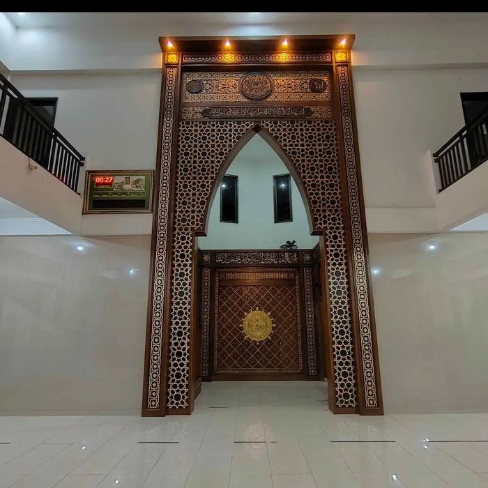 Jual Mihrab masjid nabawi ful ukir mewah/ mihrab masjid jati/mihrab ...