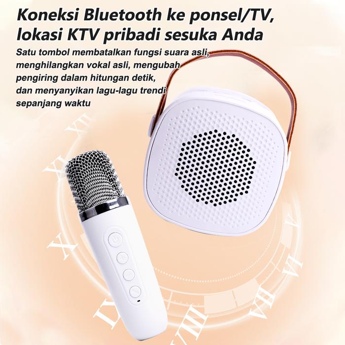 Jual Portable Ktv Box Wireless Bluetooth Karaoke Speaker W Mic - White ...