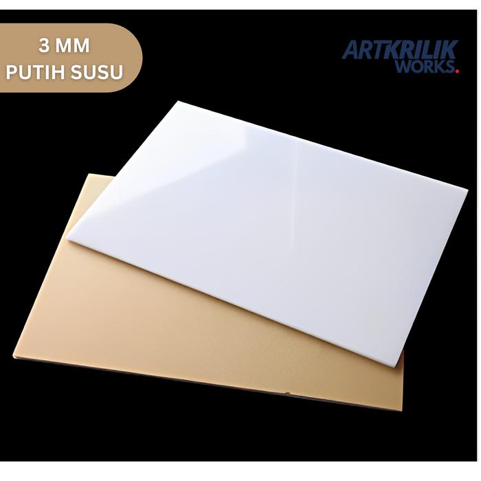 Jual Akrilik Lembaran Putih Susu 3mm / Acrylic Sheet Milk 3 mm Custom Laser - Kota Bandung ...