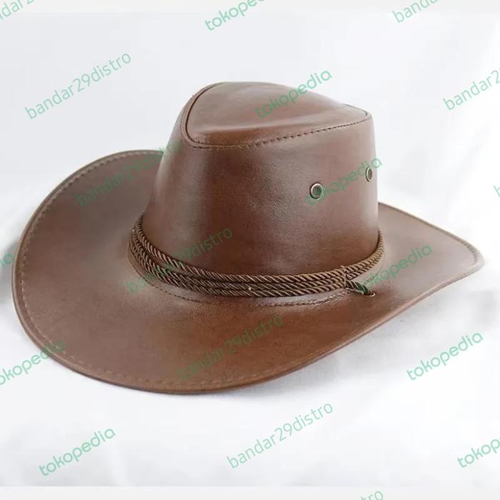 Jual Topi Cowboy Kulit Tambang Dewasa Import Premium Di Seller Velvet ...