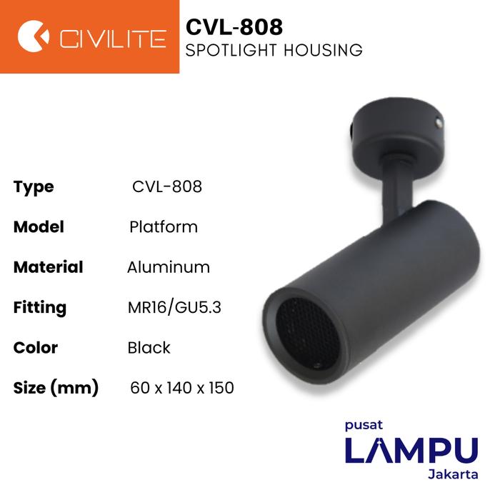 Jual CIVILITE CVL-808 Track Rell Plafon Light isi Lampu MR16 Kosongan ...