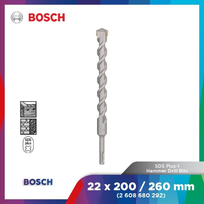 Jual BOSCH MATA BOR BETON SDS PLUS 22 X 260 MATA BOR TEMBOK 22 MM X 260 ...