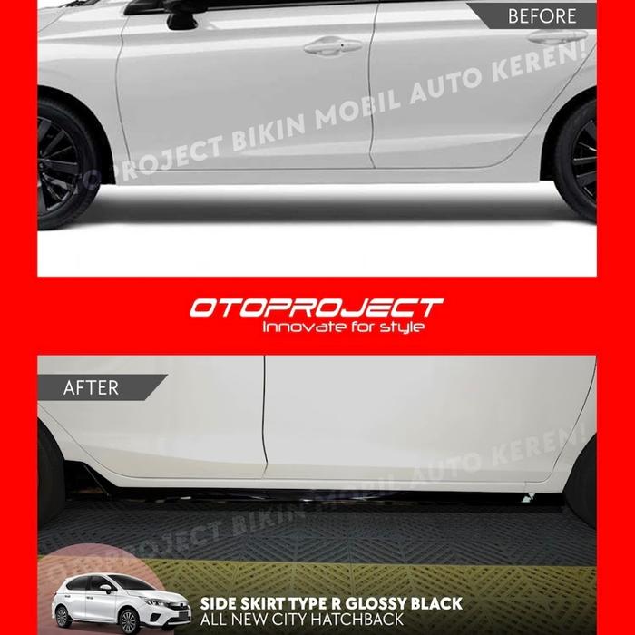 Jual Otoproject Side Skirt Body Kit Smaping Type R Black City Hatchback ...